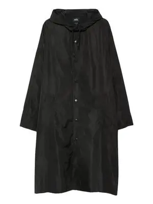 A.p.c. Logo Print Raincoat - Black