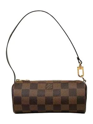 LOUIS VUITTON Damier Ebene Papillon Pochette Handbag - Brown