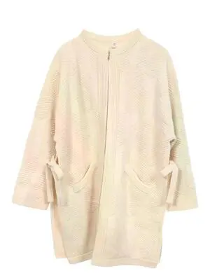 Hermès 2010s H Pattern Knit Poncho Coat - Neutrals