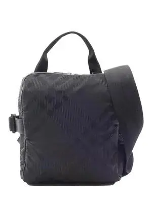 Burberry Nylon Check Crossbody Bag - Black