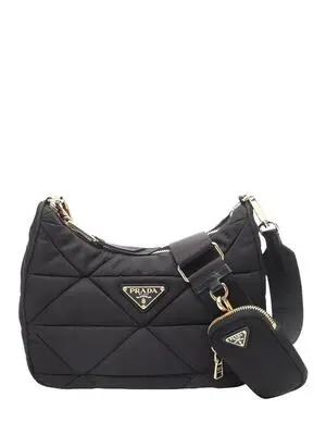 Prada Padded Re-nylon Crossbody Bag - Black