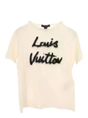 LOUIS VUITTON Brushed Logo Knit T-shirt - Neutrals