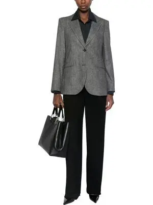 Emporio Armani Check-pattern Single-breasted Blazer - Grey