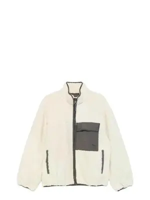 Maison Kitsuné Fleece-texture Panelled Jacket - Neutrals