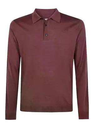 NUUR Long-sleeved Wool Polo Shirt - Red