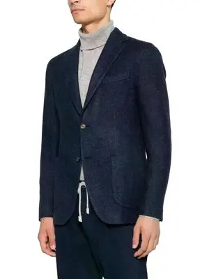 Eleventy Single-breasted Notch-lapel Blazer - Blue