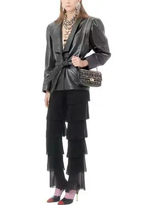 VALENTINO Valentino Garavani Medium Rockstud Spike Shoulder Bag With Butterfly Embroidery