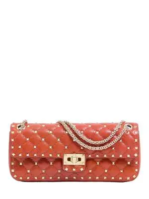 Valentino Garavani Rockstud Spike Medium Shoulder Bag In Kidskin - Brown