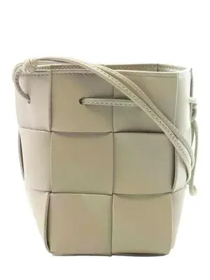 Bottega Veneta Mini Nappa Maxi Intrecciato Cassette Bucket Bag - Brown