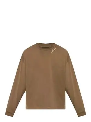 Amiri Logo-embroidered Long-sleeve T-shirt - Brown