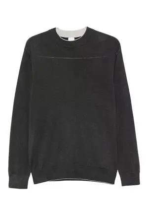 Eleventy Eleventy Crew Neck Fine Knit Sweater Grey