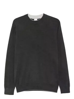 Eleventy Crew Neck Fine Knit Sweater - Grey