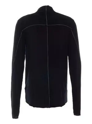 THOM KROM Contrast Stitch Roll Neck Sweater - Black