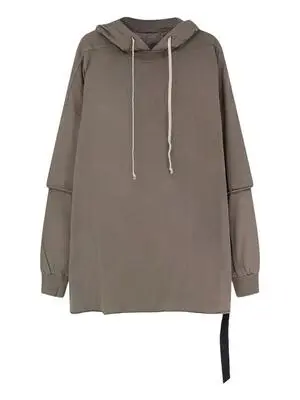 Rick Owens Layered-sleeve Drawstring Hoodie - Brown