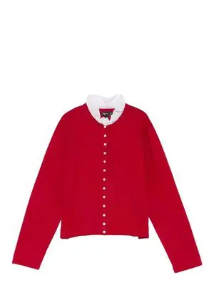 AGNES B. Snap-button Cardigan - Red