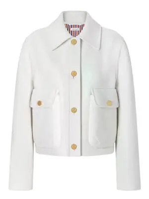 Thom Browne Bell-sleeve Jacket With Rwb Stripe - White
