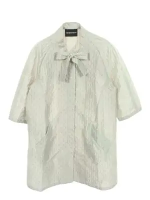 Emporio Armani Short Sleeve Coat With Bow Detail - Grey