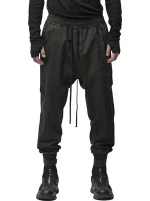 THOM KROM Drawstring-waist Drop-crotch Trousers - Grey