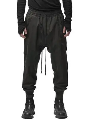 THOM KROM Drawstring-waist Drop-crotch Trousers - Grey