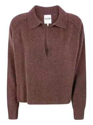 KUJTEN Cashmere Polo-collar Sweater - Brown