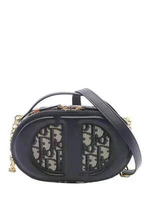 Dior Oblique Canvas Cd Signature Flap Crossbody Bag - Blue