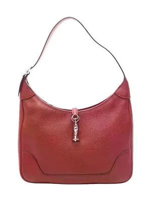 Hermès HERMÈS 2006 Clemence Leather Shoulder Bag Red