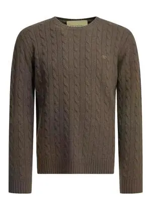 Valentino Garavani Cable Knit Cashmere Sweater - Brown