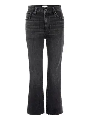 FRAME Faded Frayed-hem Jeans - Black