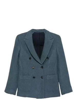 Eleventy Double-breasted Cashmere Jacket - Blue