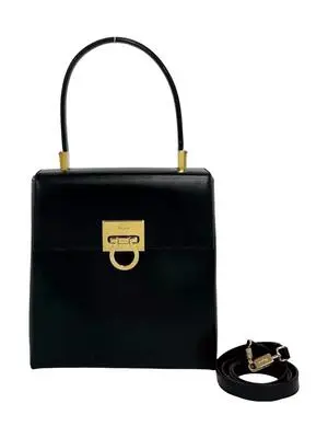 SALVATORE FERRAGAMO Ferragamo Gancini Leather Satchel