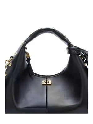 GANNI GANNI Studded Leather Mini Bag With Top Handle And Removable Strap Black