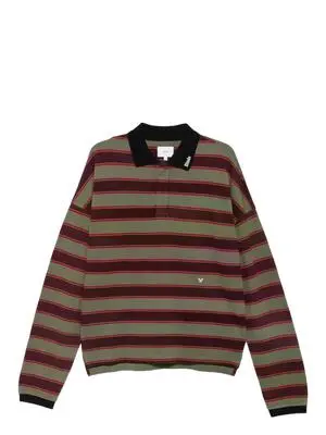 Rhude Striped Long-sleeve Polo Shirt - Green