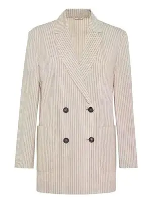 BRUNELLO CUCINELLI Brunello Cucinelli Striped Double-Breasted Blazer