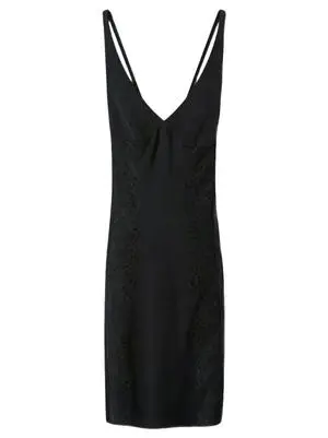 Stella McCartney Lace-panel Midi Dress - Black