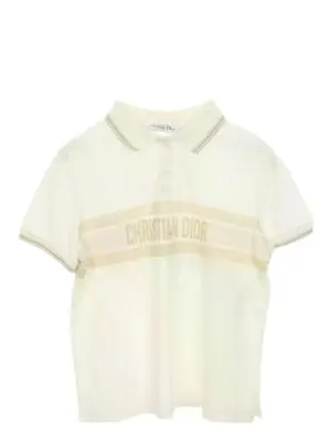 Dior Logo Embroidered Polo Shirt - White