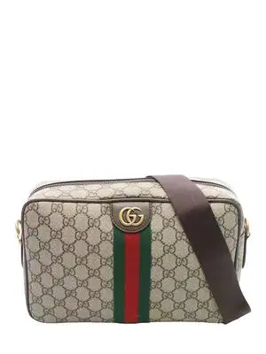 Gucci Ophidia Gg Supreme Web Messenger Bag - Neutrals