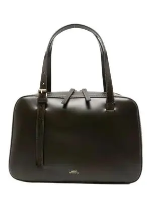 A.p.c. Contrast Stitch Leather Shoulder Bag - Brown