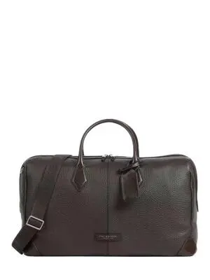 THE BRIDGE Weekend Grained Leather Luggage Bag - Brown