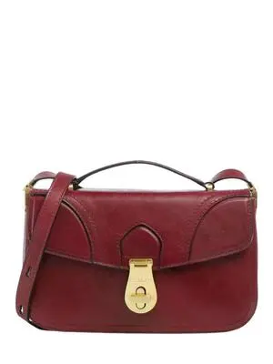 THE BRIDGE The Bridge Leather Twist-Lock Tote Bag Red