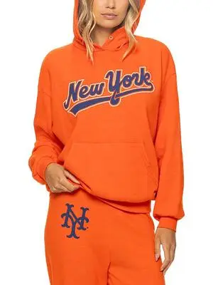 Aviator Nation New York Mets Graphic Hooded Sweatshirt - Orange