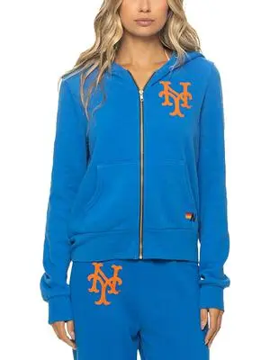 Aviator Nation Ny Mets Graphic Zip Front Hoodie - Ocean