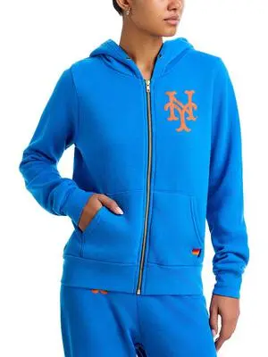 Aviator Nation Ny Mets Graphic Zip Front Hoodie - Ocean