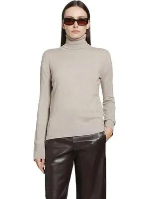 Max Mara S MAX MARA Wool Turtleneck With Contrasting Elbow Patches Beige