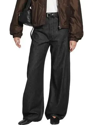 LEMAIRE High-waisted Curved Leg Denim Pants In Slate - Blue