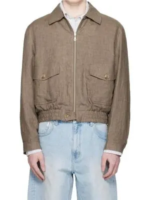 COOR Double-pocket Drawstring Jacket - Brown