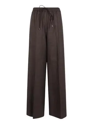 Max Mara Drawstring Wide-leg Trousers - Grey