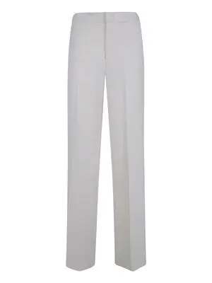 TWINSET High-waisted Straight-leg Trousers With Zip Detail - Gray