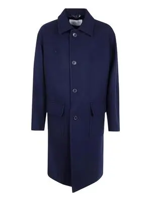 Dries Van Noten Randale Single-breasted Coat - Navy