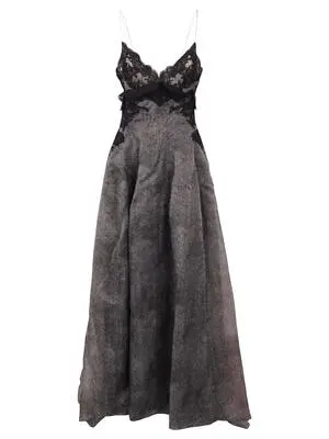 Ermanno Scervino Lace-trimmed Maxi Dress - Black