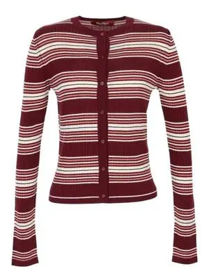 Max Mara Striped Ribbed-knit Cardigan - No